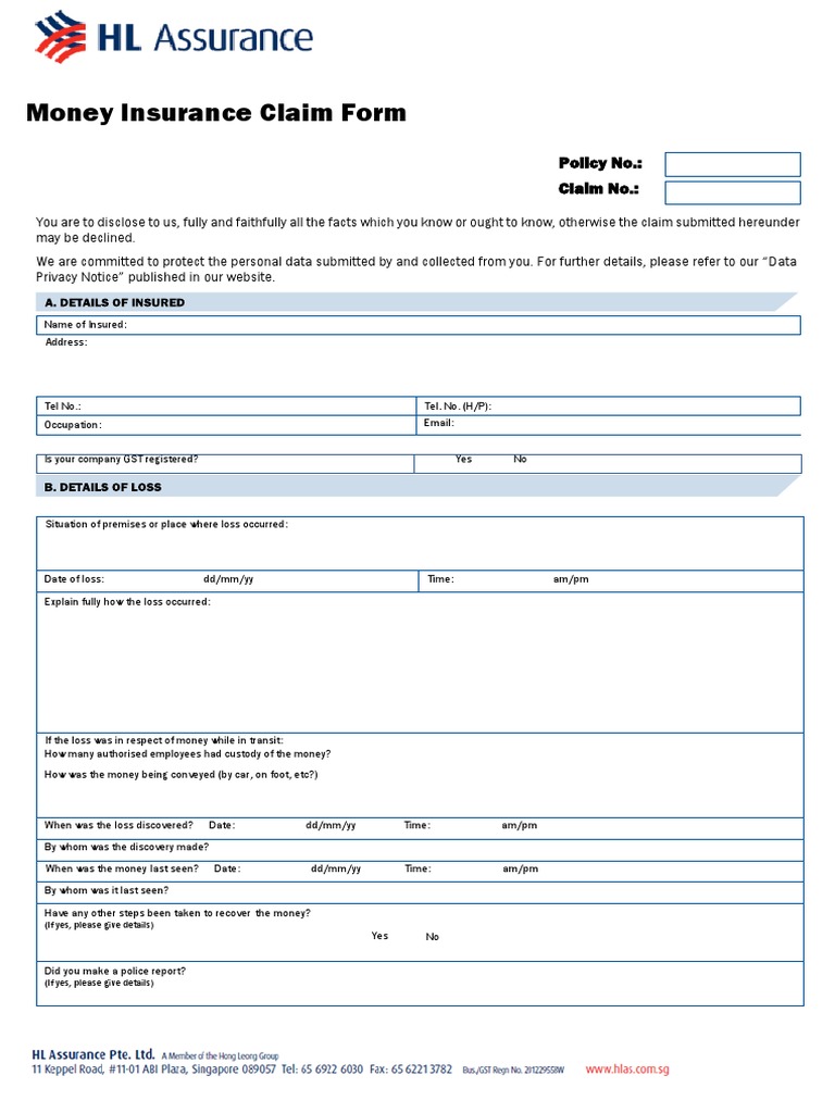 Money Claim Form | PDF | Insurance | Business