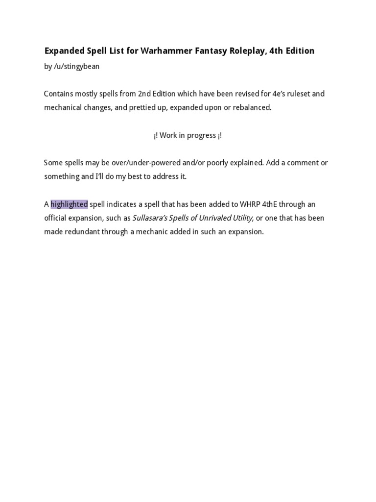 Expanded Spell List | PDF | Sky | Self Control