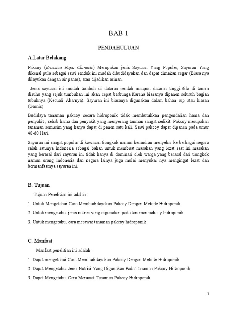 Laporan Projek Pakcoy | PDF