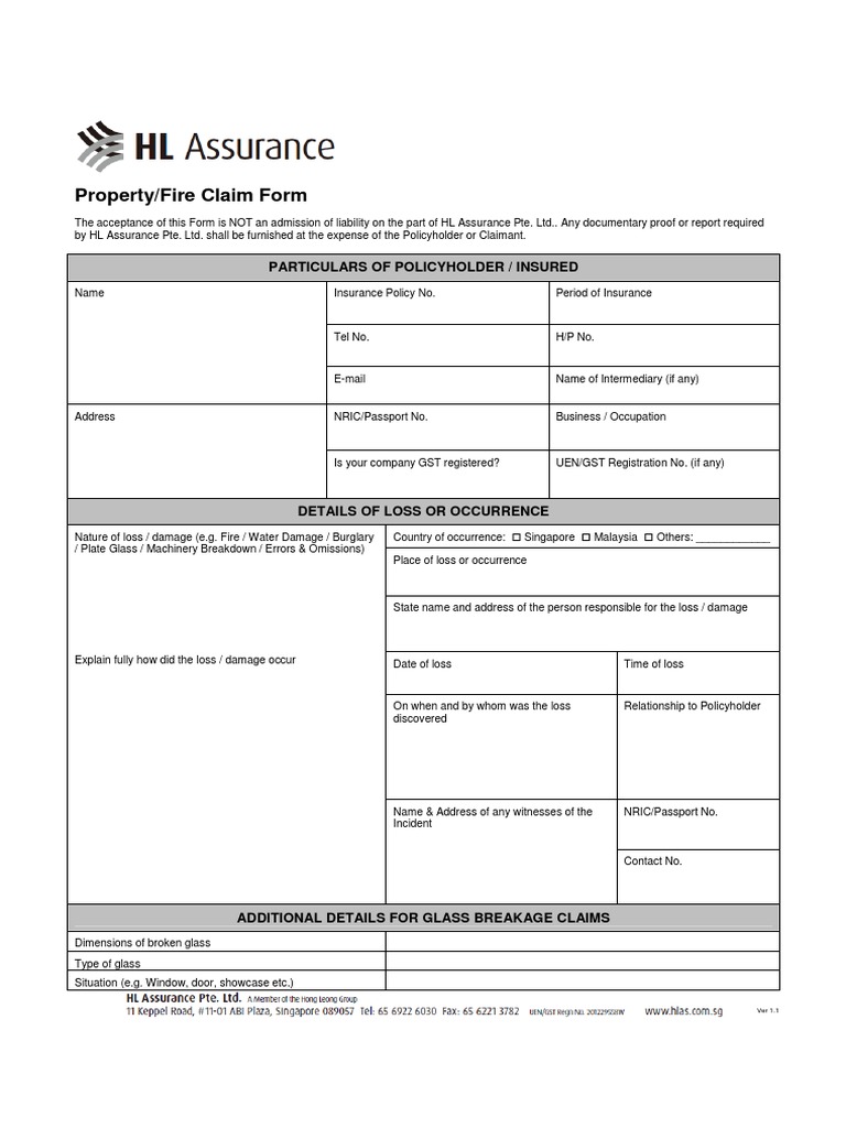 Property (General) Claim Form | PDF | Insurance | Justice