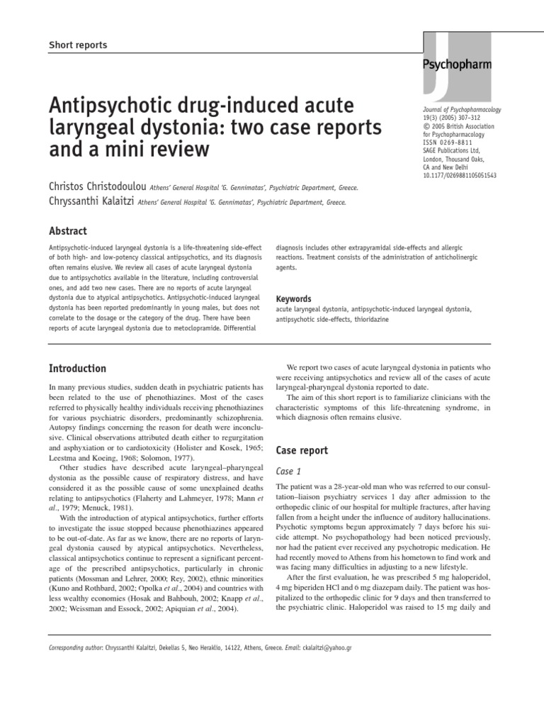 Antipsychotics | PDF | Antipsychotic | Dystonia