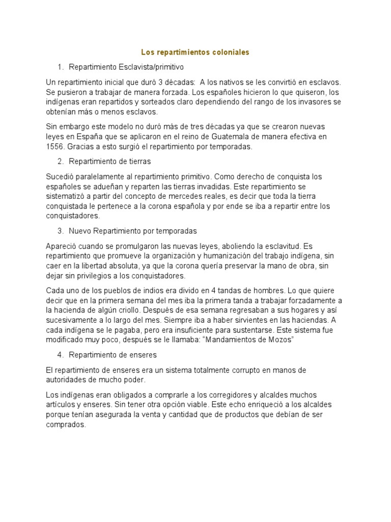 Nuevo Repartimiento de Tierras y Trabajo | PDF | Esclavitud