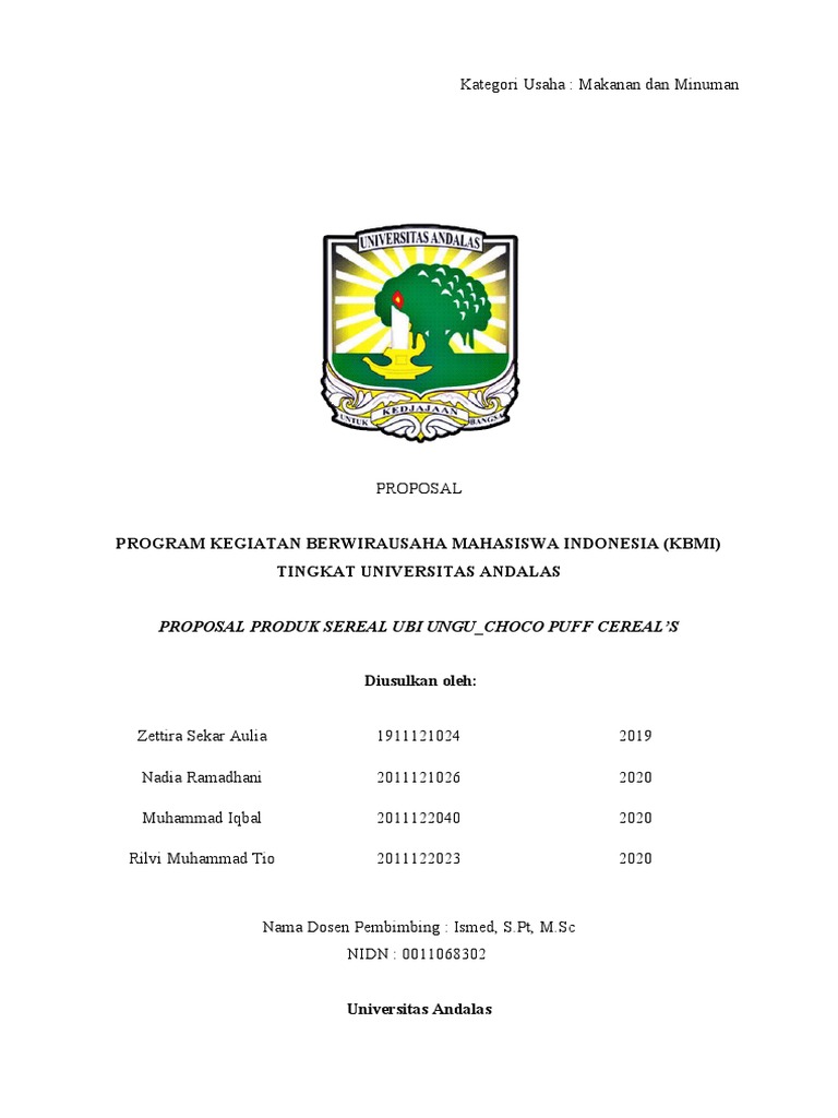 PROPOSAL KBMI Edit | PDF | Kesehatan Holistik