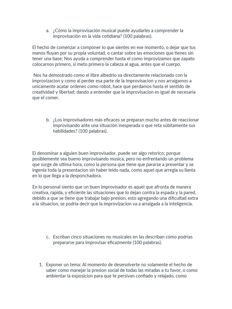 Cómo La Improvisación Musical Puede Ayudarles A Comprender La Improvisación en La Vida Cotidiana ...