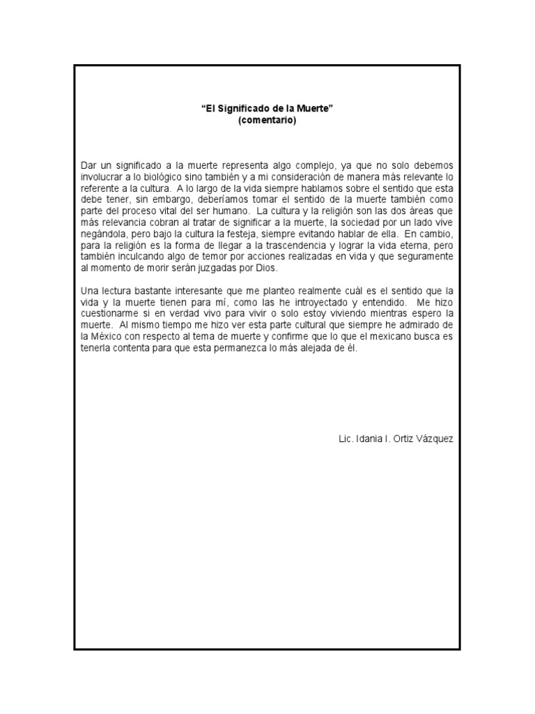 El Significado de Muerte | PDF | Ciencias sociales | Religión y ...