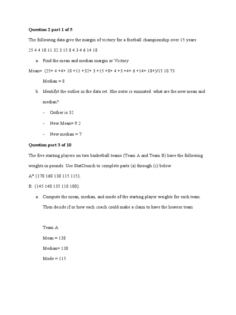 Football and Animal Weight Statistics Analysis | PDF | Cost Of Living ...