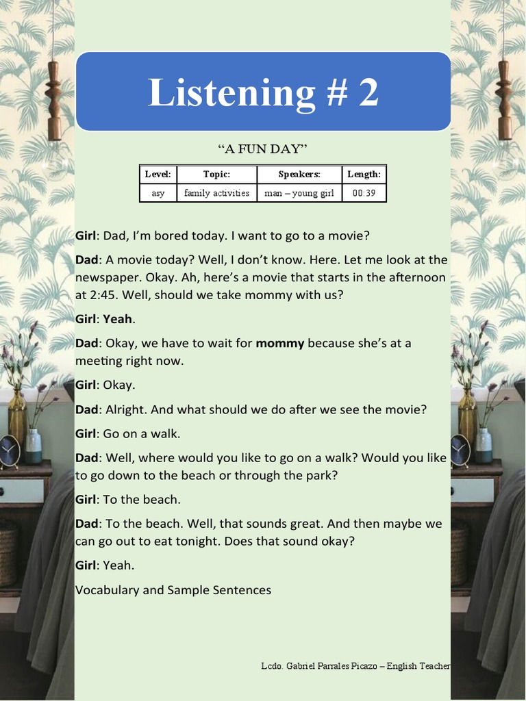 Fun Family Day Activities Plan | PDF | Language Arts & Discipline ...