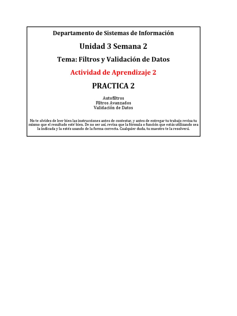 Practica 2 Unidad 3CLAUDDia | PDF | Microsoft Excel