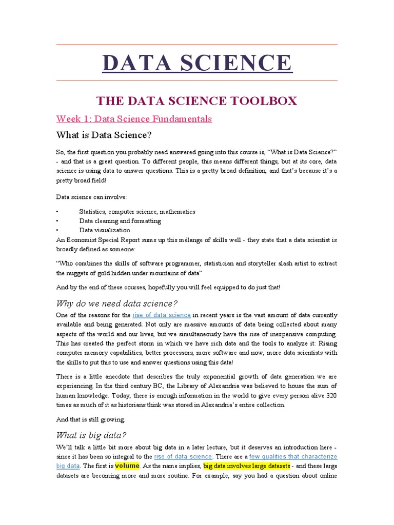 Data Science | PDF | Data Science | Data Data Science | PDF | Data Science | Data