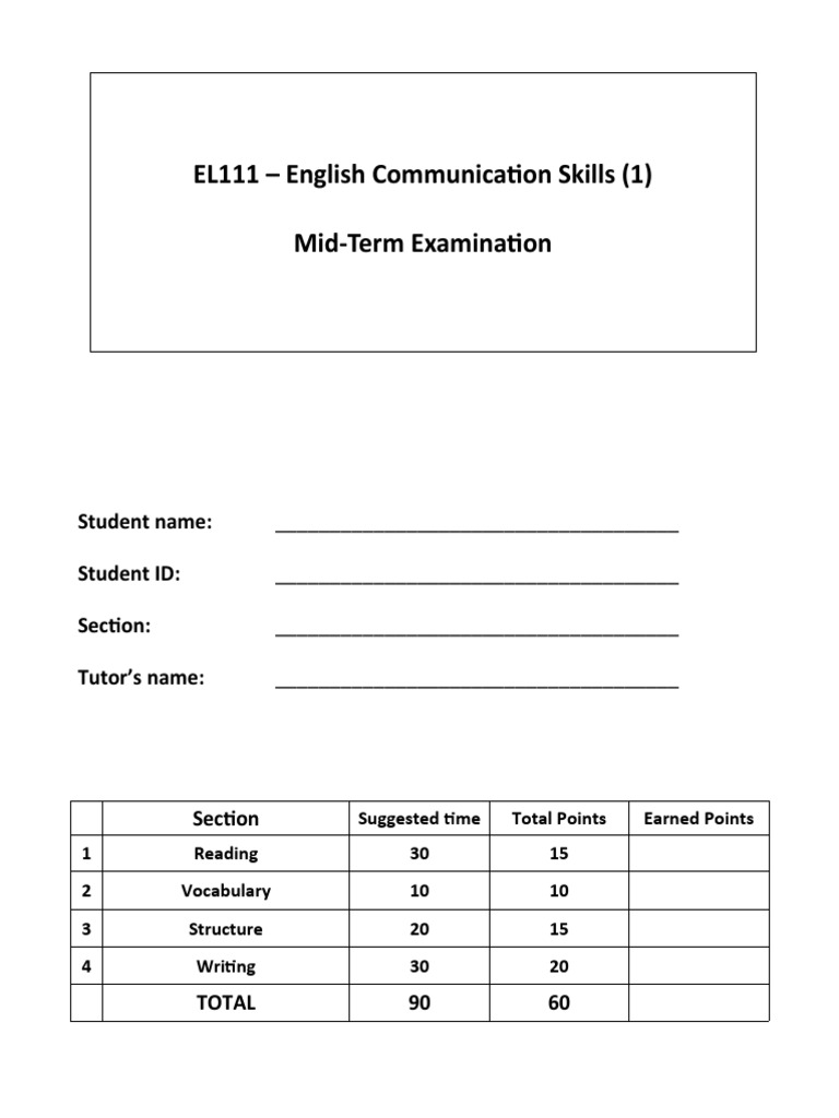 El111 Midterm Sample | PDF | Komodo Dragon | Lizard