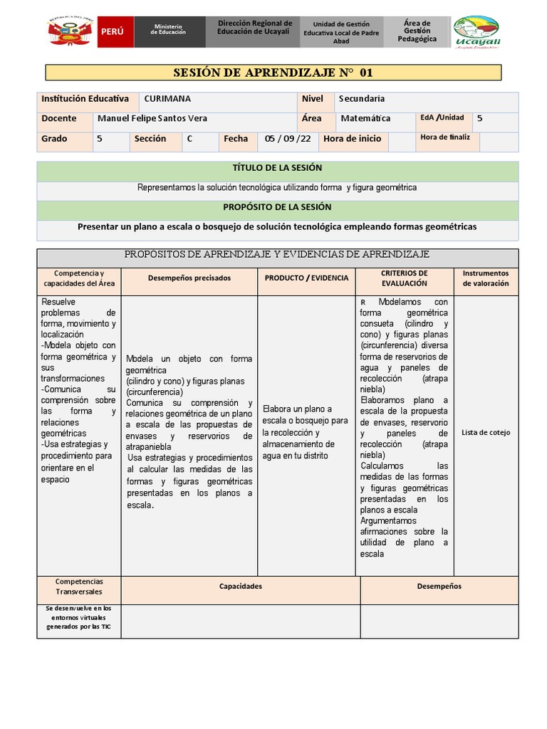 Sesion 1 | PDF | Aprendizaje | Evaluación