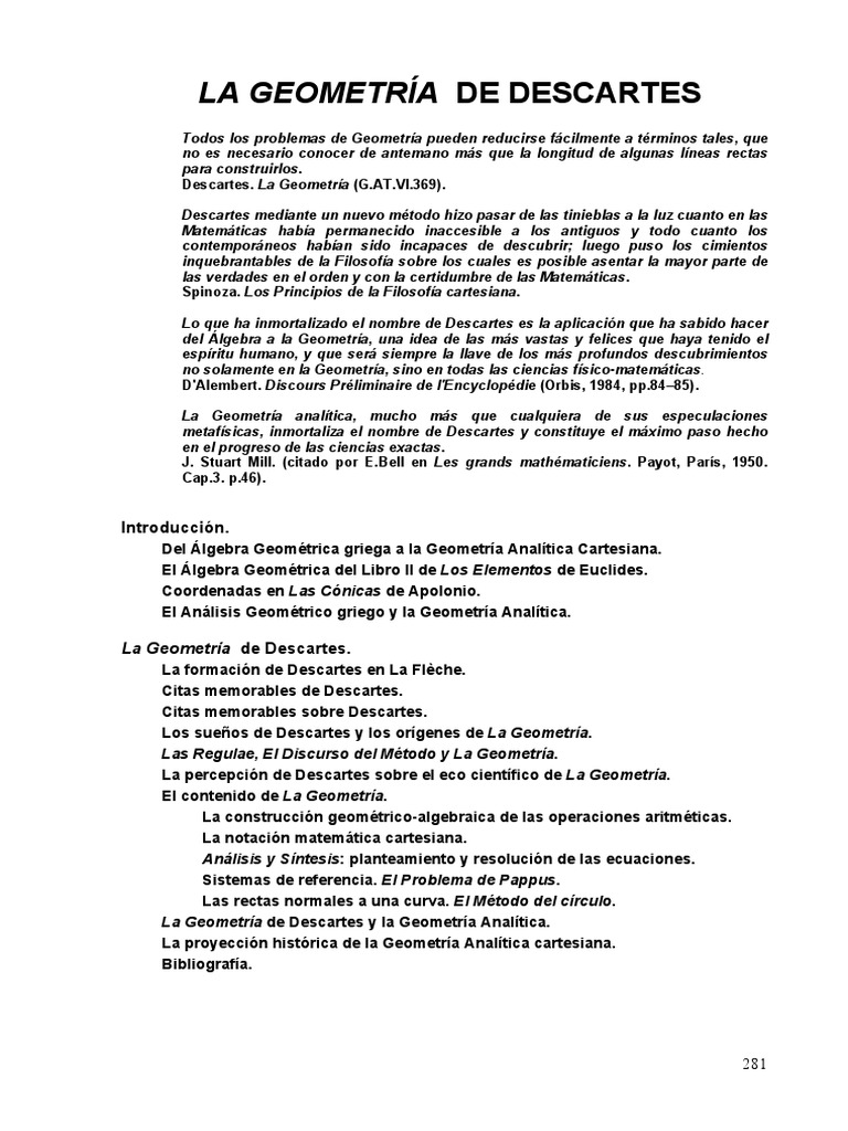 Impacto de Descartes en Geometría Analítica | PDF | Geometría | Ecuaciones