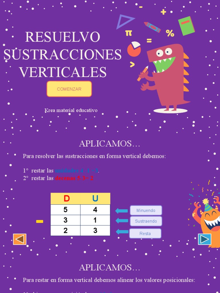 Restas Verticales | PDF | Sustracción | Aritmética