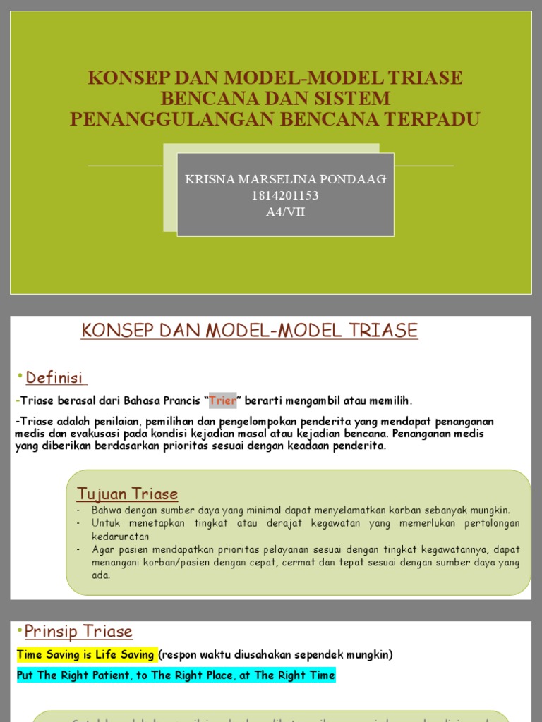 Konsep Dan Model-Model Triase Bencana Dan Sistem Penanggulangan | PDF