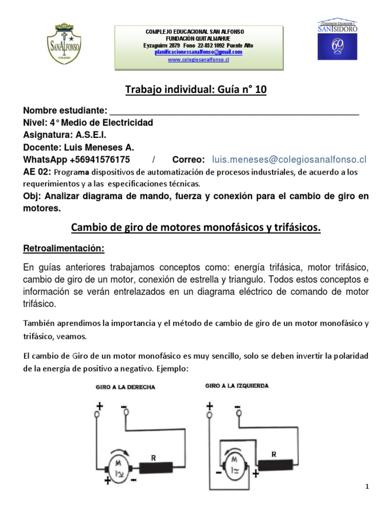 Asei Guia N°10 | PDF | Ingenieria Eléctrica | Motores