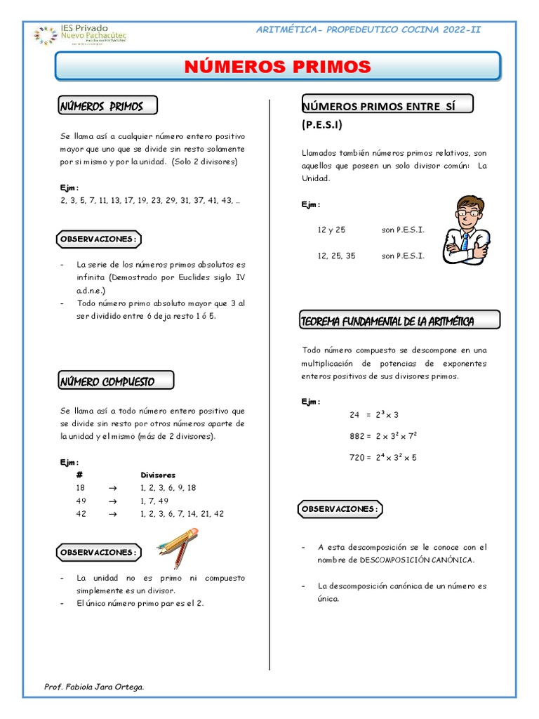 Guia Semana 13 Números Primos | PDF | Número primo | Matemáticas recreativas