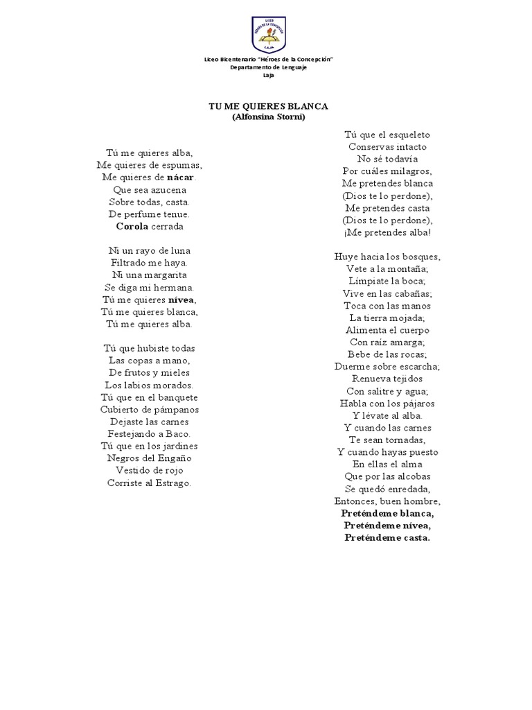 Tú Me Quieres Blanca | PDF