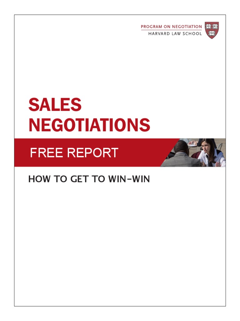 Sales Negotiations Free Report | PDF | Auction | Negotiation