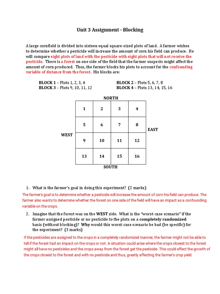 Farmer Blocking Assignment | PDF | Design Of Experiments | Confounding