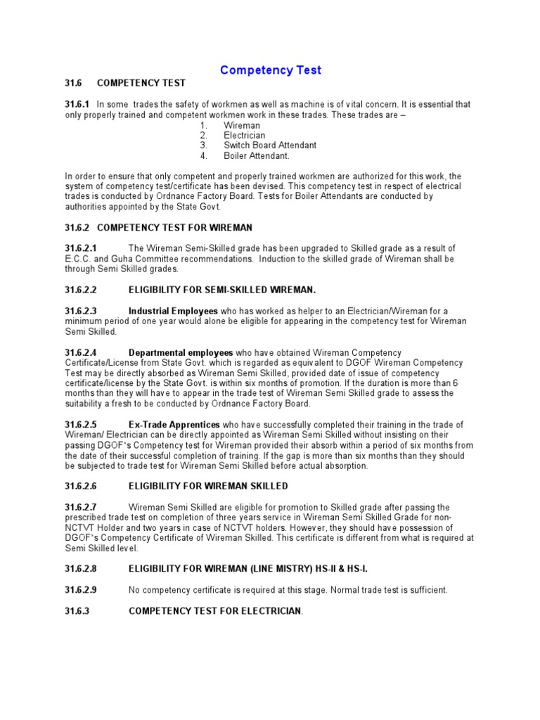 Wireman Helper Competency Exam 2025 | PDF | Electrician | Apprenticeship