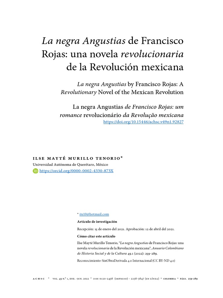 La Negra Angustias de Francisco Rojas Un | PDF | México | Novelas
