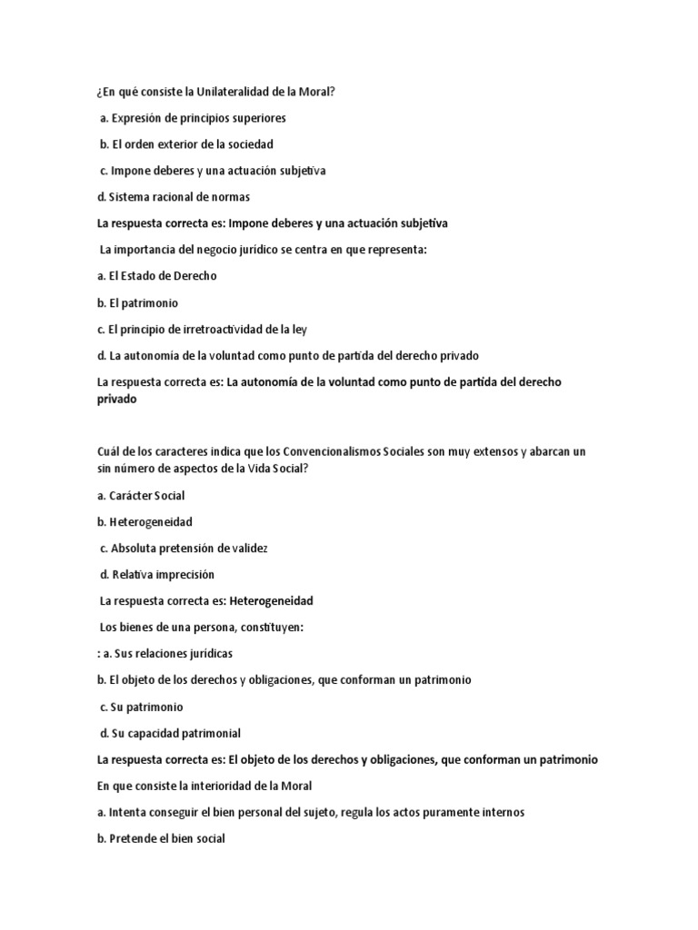 En Qué Consiste La Unilateralidad de La Moral | PDF | Moralidad | Bienes (Ley)
