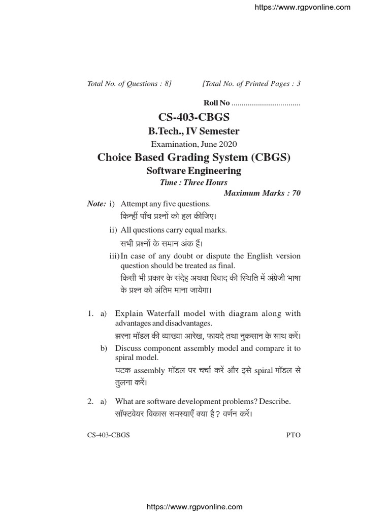 Cs 403 Software Engineering Jun 2020 | PDF | Information Technology ...
