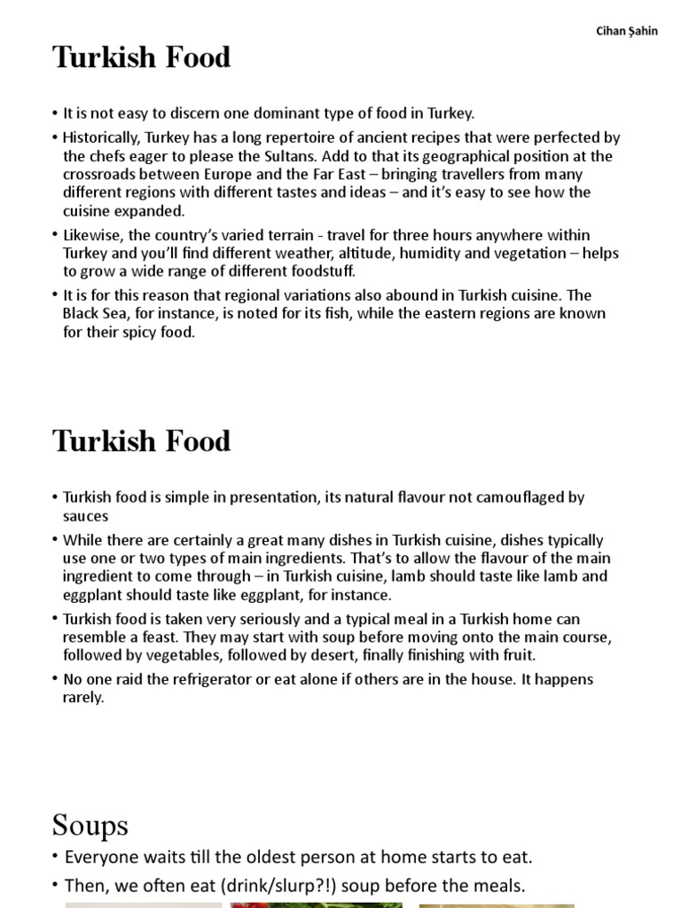 A Comprehensive Overview of Turkish Cuisine and Popular Dishes | PDF ...