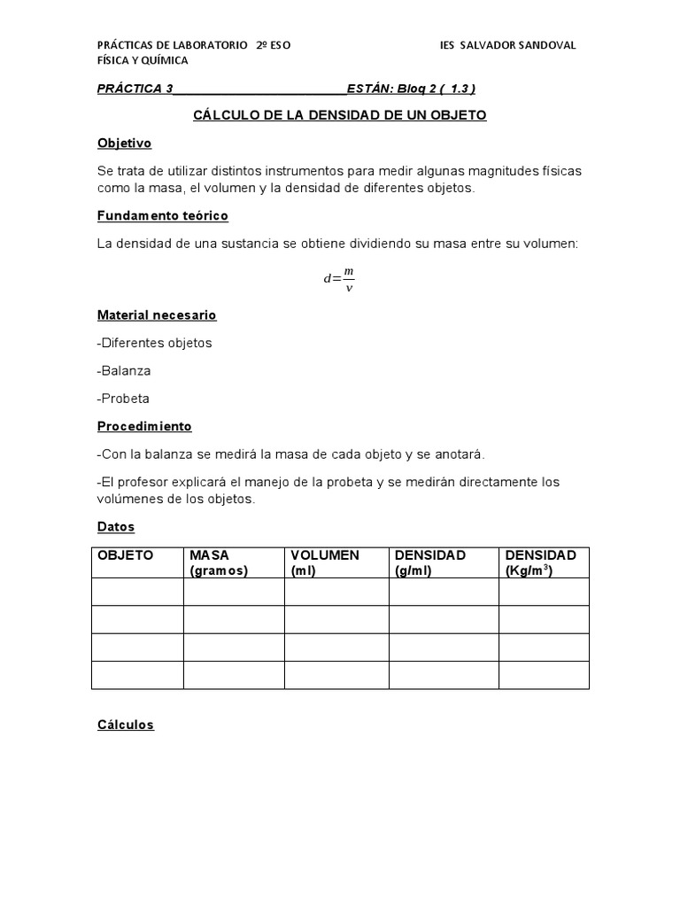 03 Cálculo de La Densidad de Un Objeto | PDF