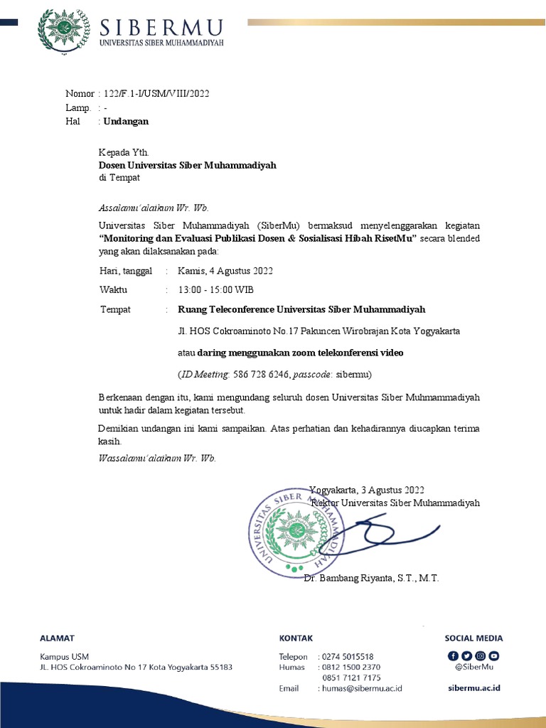 Undangan Sosialiasi LPPM | PDF