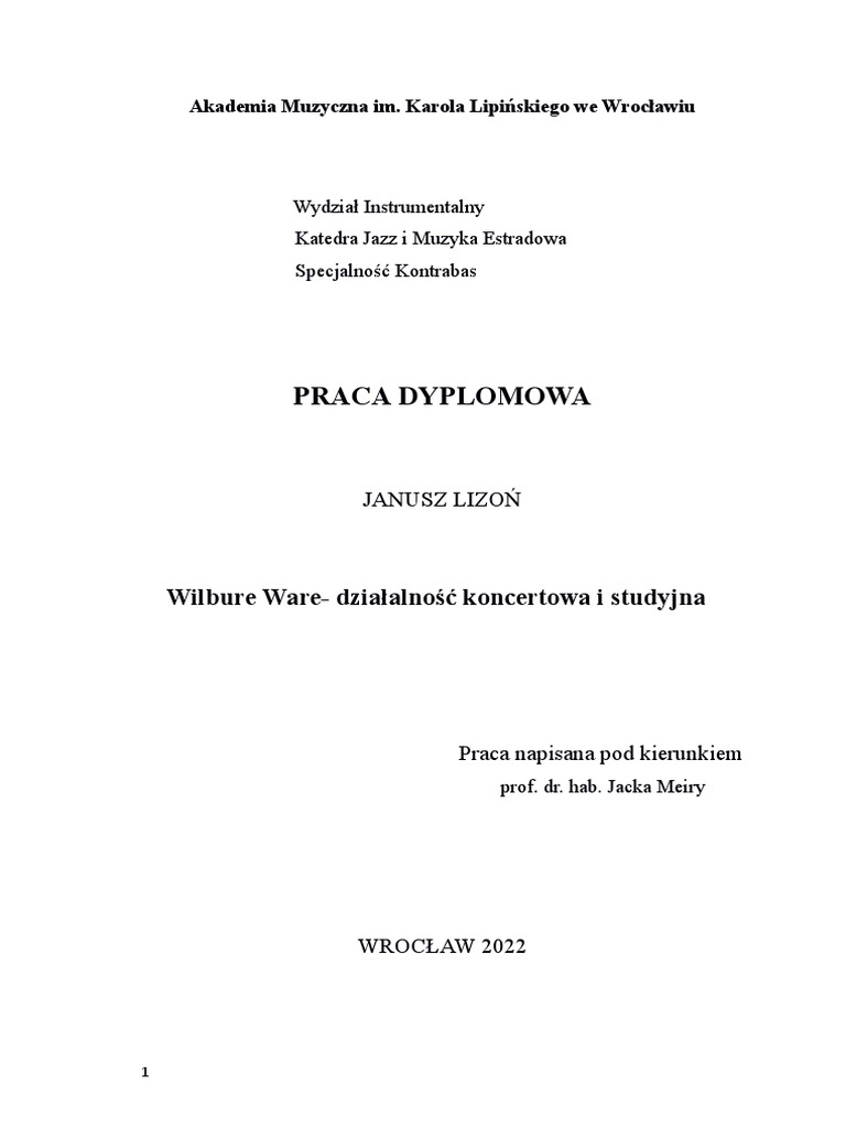 Janusz Lizoń Wilbur Ware 2022 | PDF