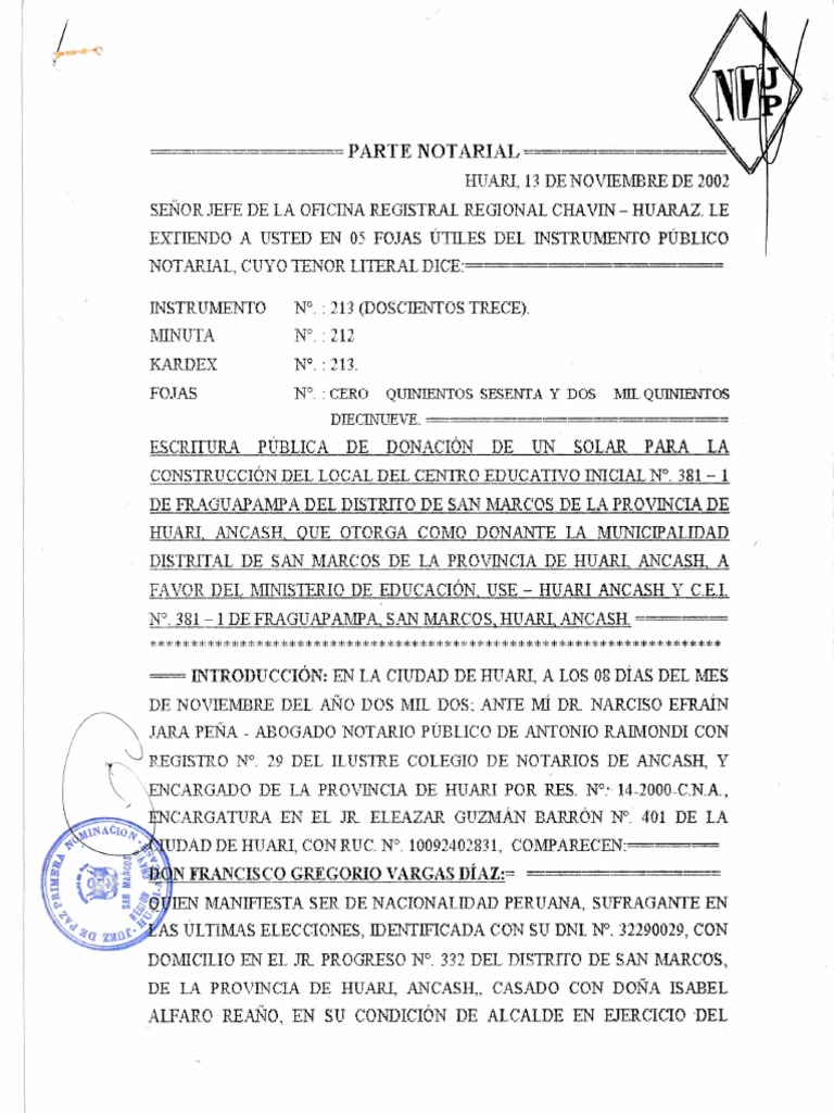 Escritura Publica Del Terreno | PDF