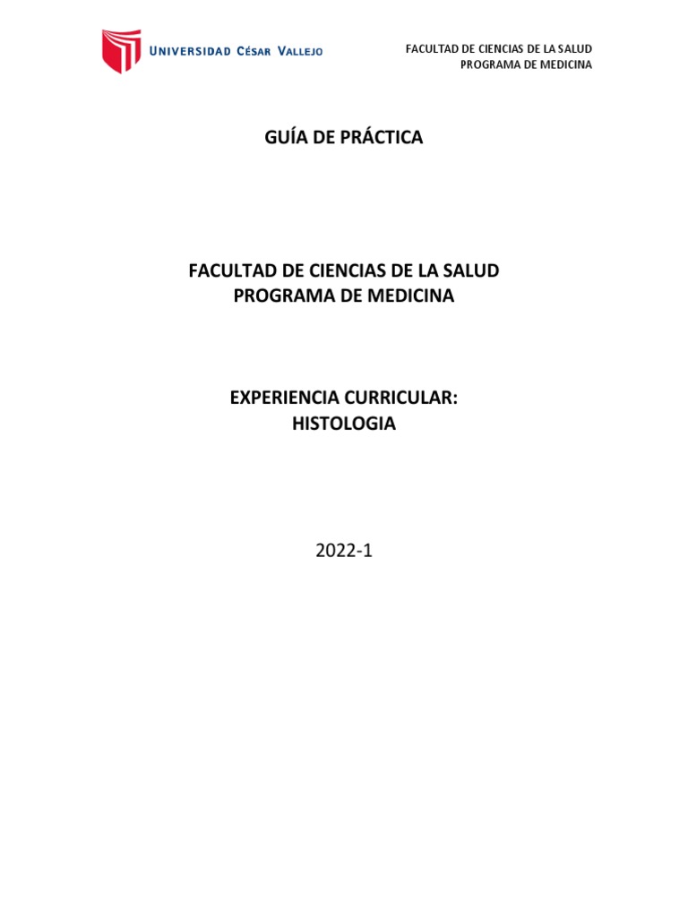 Guia Practica de Histologia Sem 11 - Guia 11 B | PDF | Laboratorios | Histología