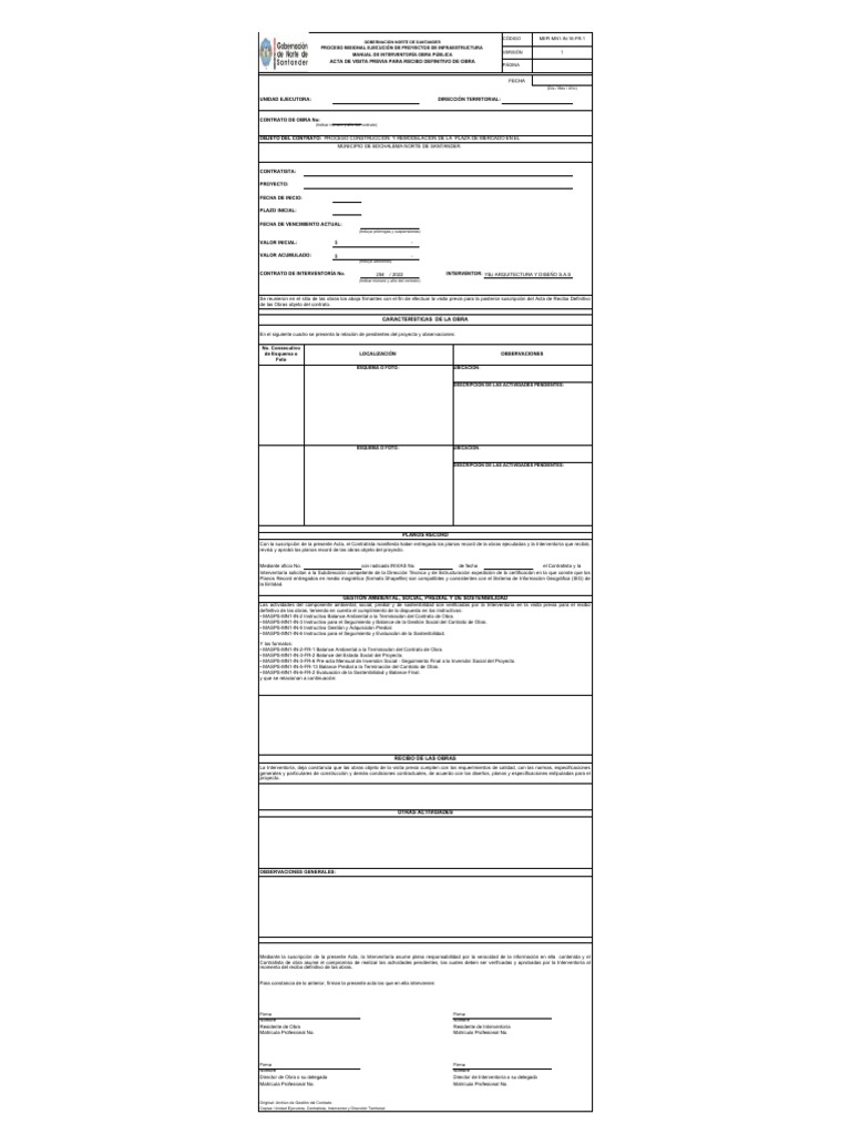 16 1 Mepi Mn1 in 16 FR 1 Acta Visita Previa Recibo Def Obra | PDF