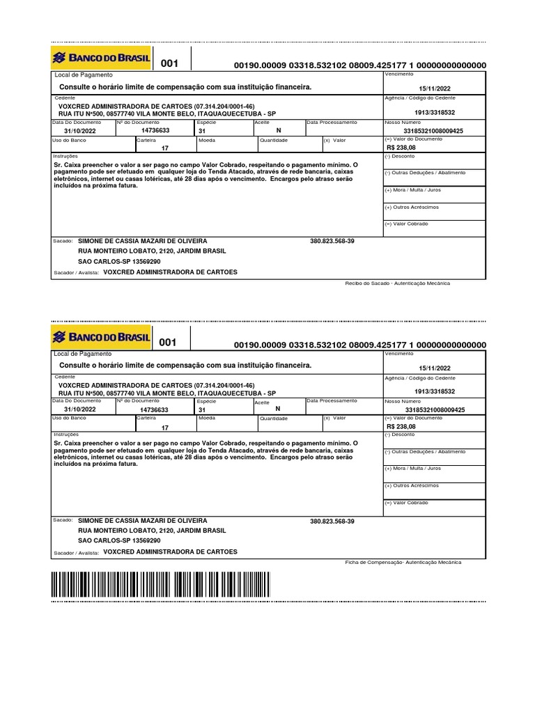 Boleto | Download grátis PDF | Tecnologia financeira | Finanças e ...