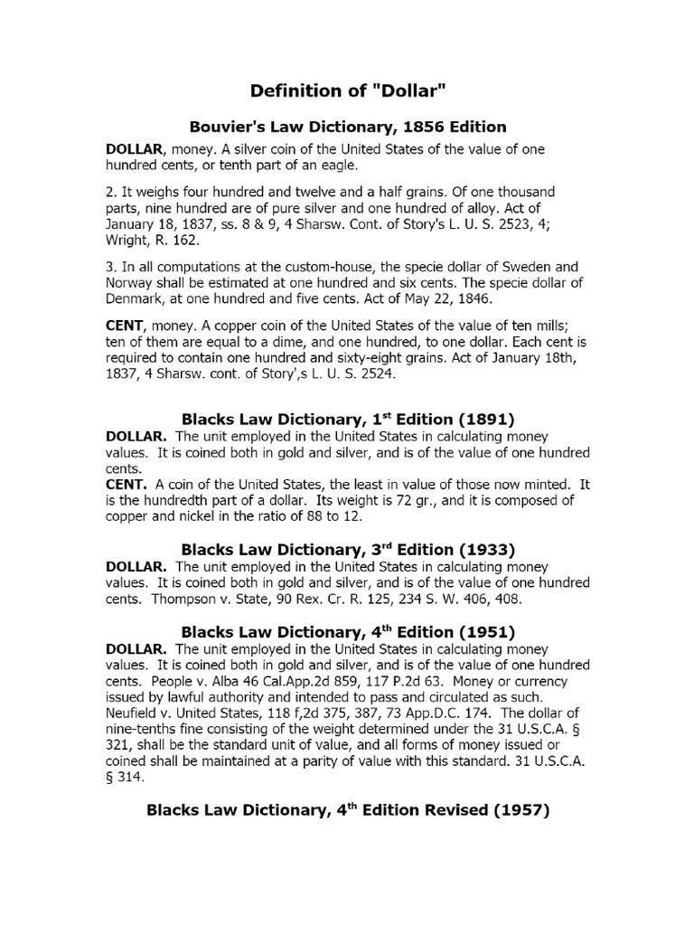 Definition of The Dollar | PDF