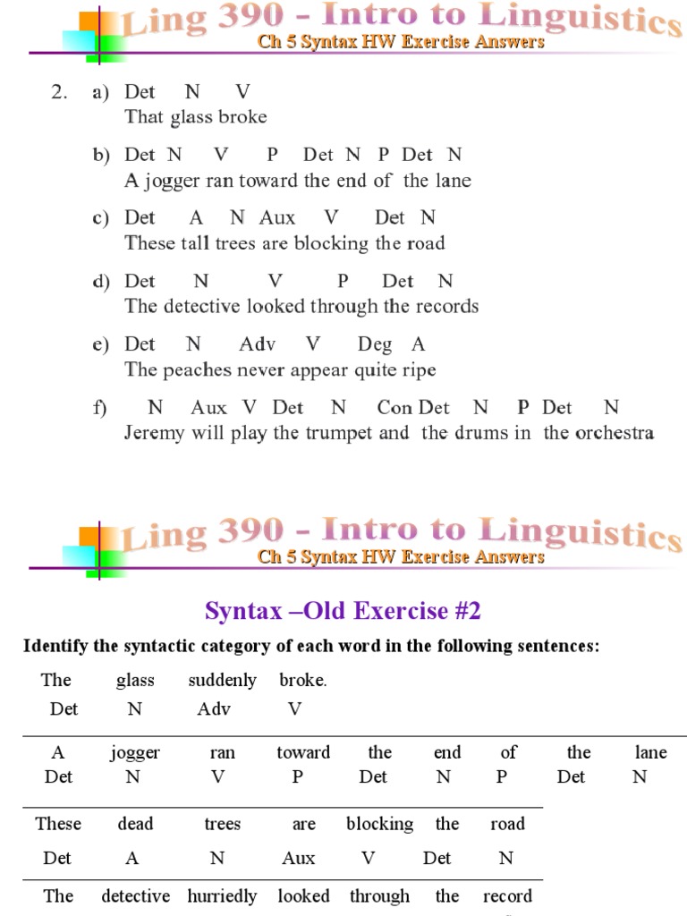 Syntax Homework Solutions | PDF | Phrase | Human Communication