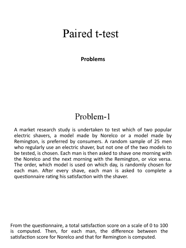 Problems Paired T-Test | PDF | Financial Audit | Normal Distribution
