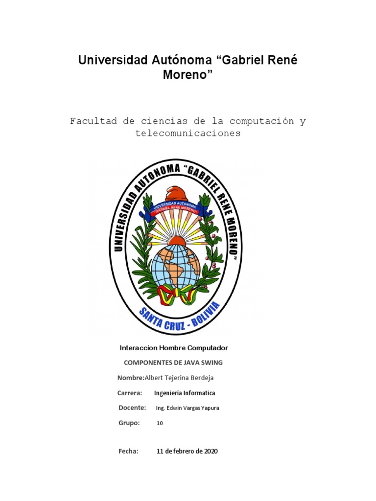 Uso de Componentes Visuales de Java Swing | PDF | Java (lenguaje de ...