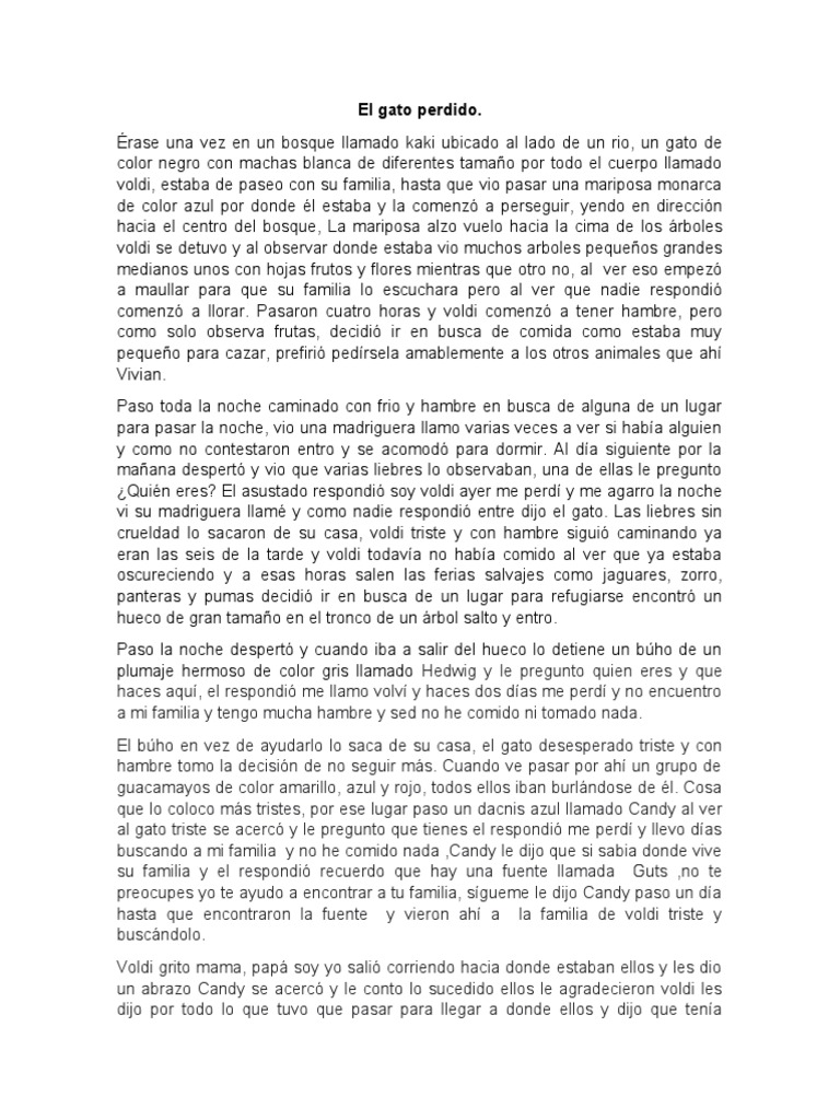 El Gato Perdido | PDF | Gatos