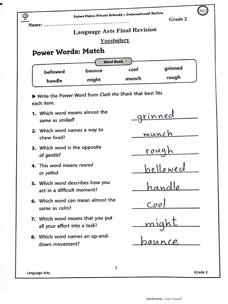 Grade 2 Language Arts Revision Answers | PDF
