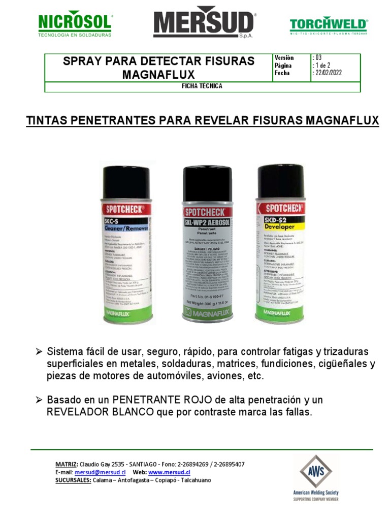 Spray Magnaflux: Detecta Fisuras Fácilmente | PDF