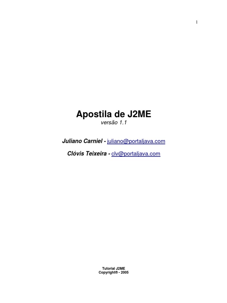 Tutorial J2ME | PDF | Protocolo de transferência de hipertexto | Celulares
