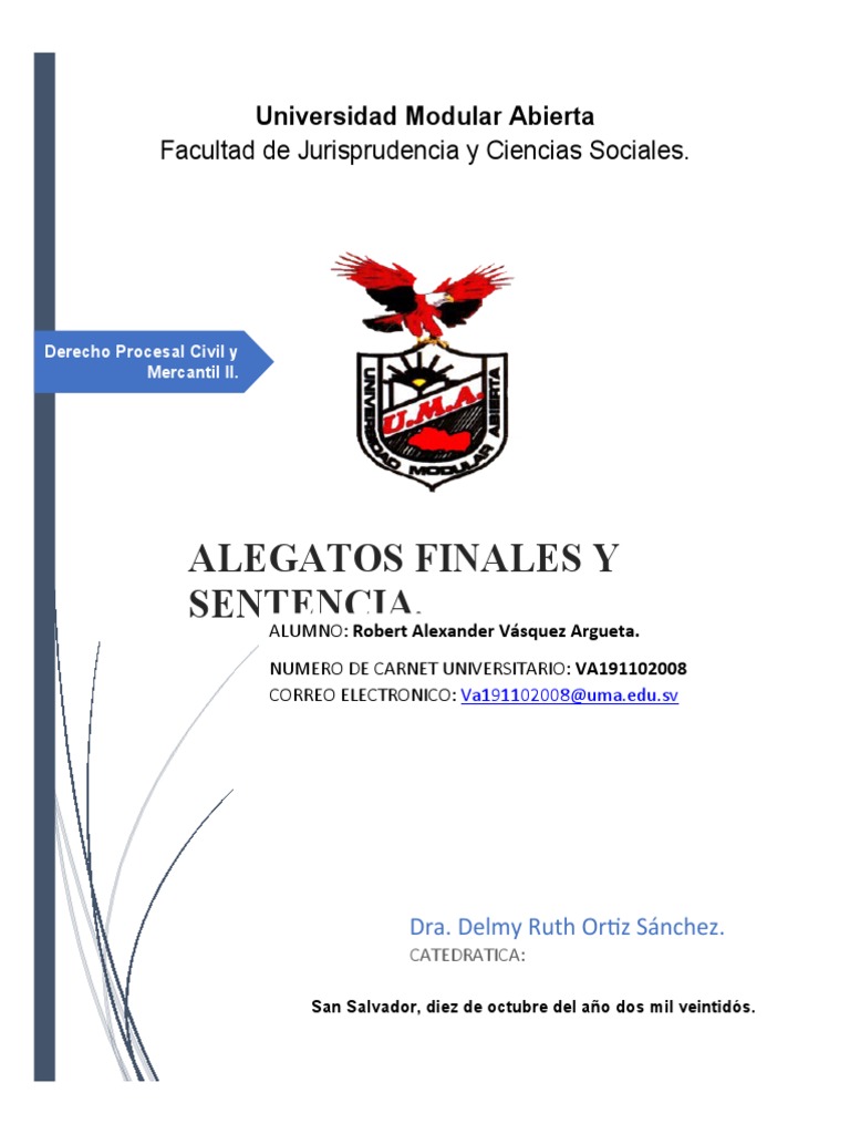 Alegatos Finales y Sentencias-Robert Argueta | Descargar gratis PDF | Evidencia (ley ...