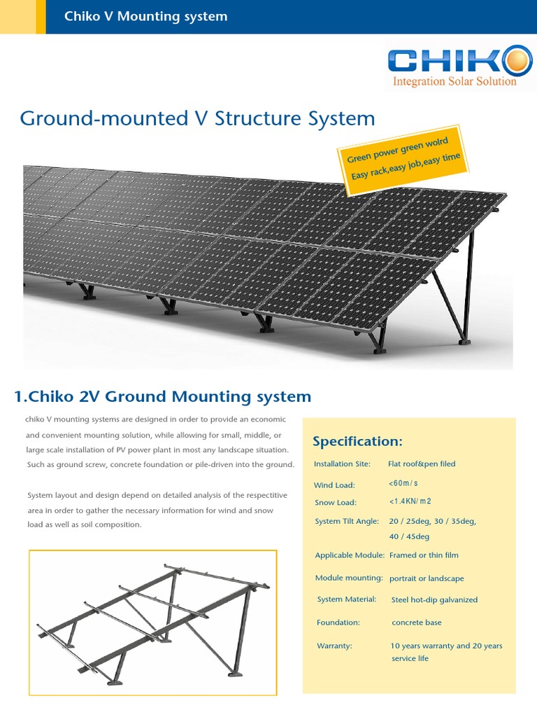 CHIKO Solar System Manuals Double V Ground System | PDF | Screw ...