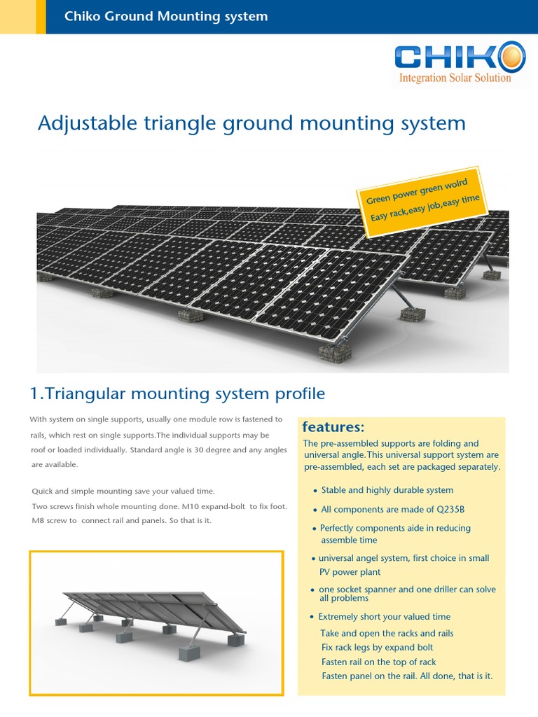 Chiko Ground Mounting System Guide | PDF | Screw | Roof