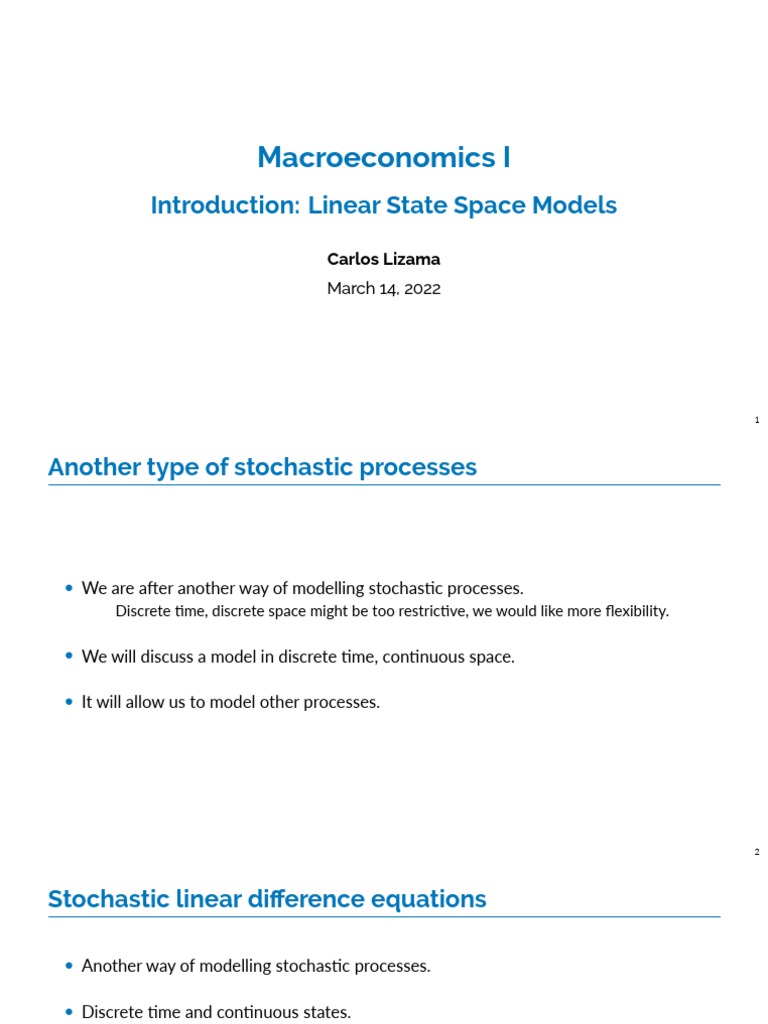 1 Intro Linear State Space Models Pdf Stationary Process Autoregressive Model