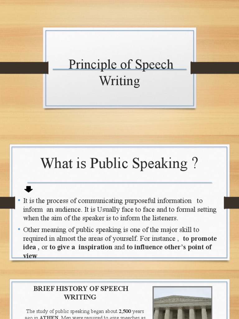 Principle of Speech Writing | PDF