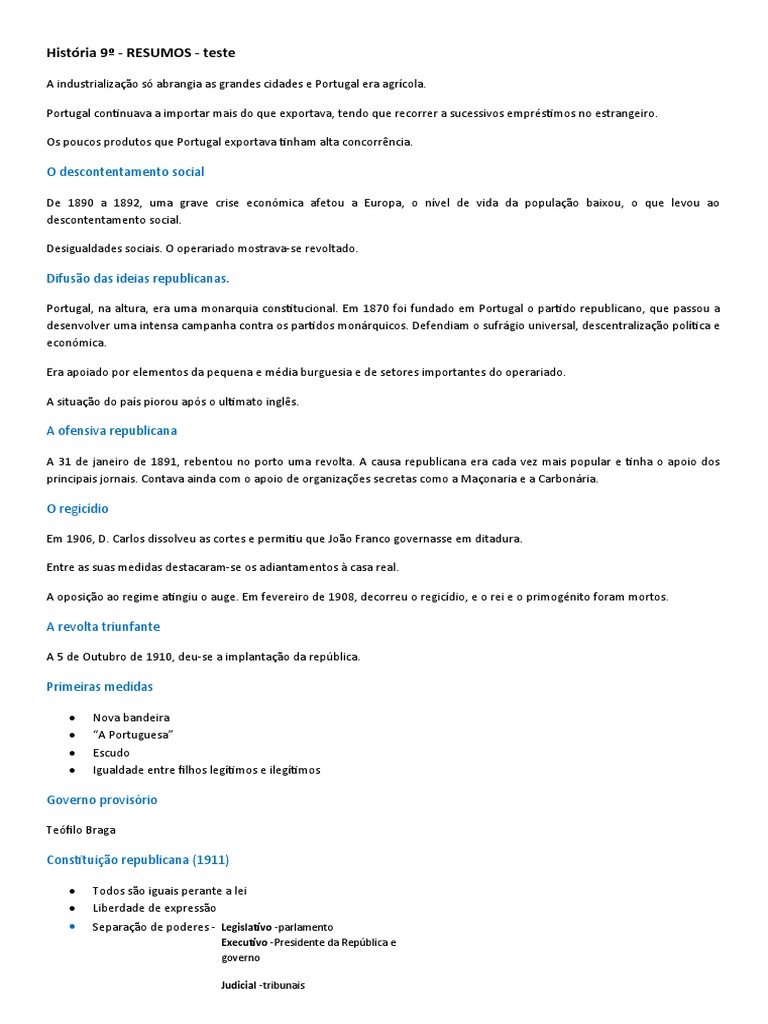 Historia 9 Ano | PDF | República | Fascismo