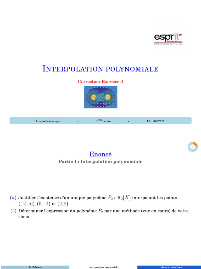 Correction Exercice2 Pdf Analyse Numérique Interpolation
